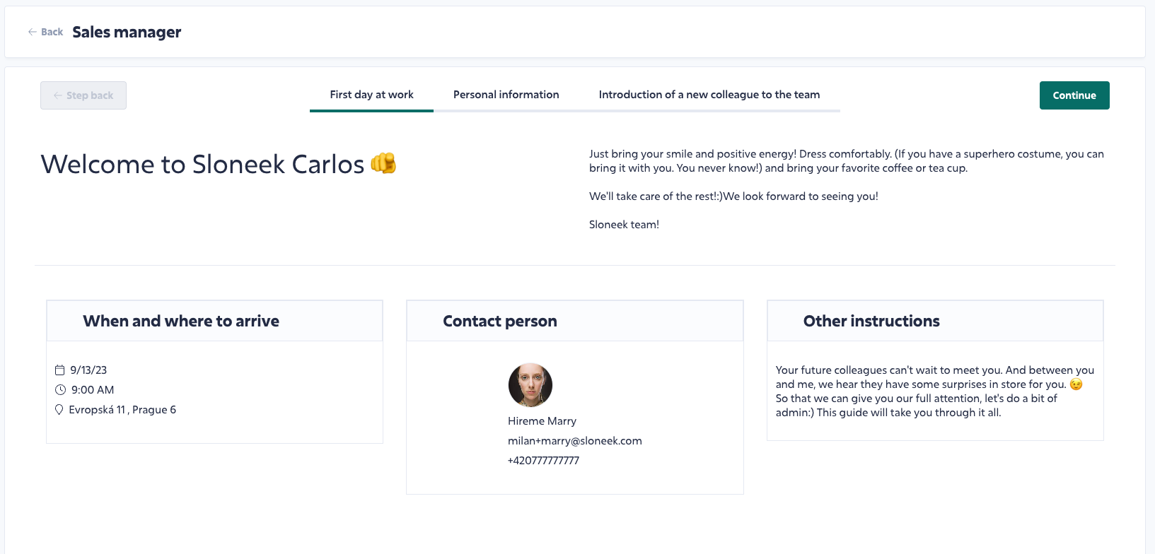 Setting up and editing new hire packets - Sloneek®