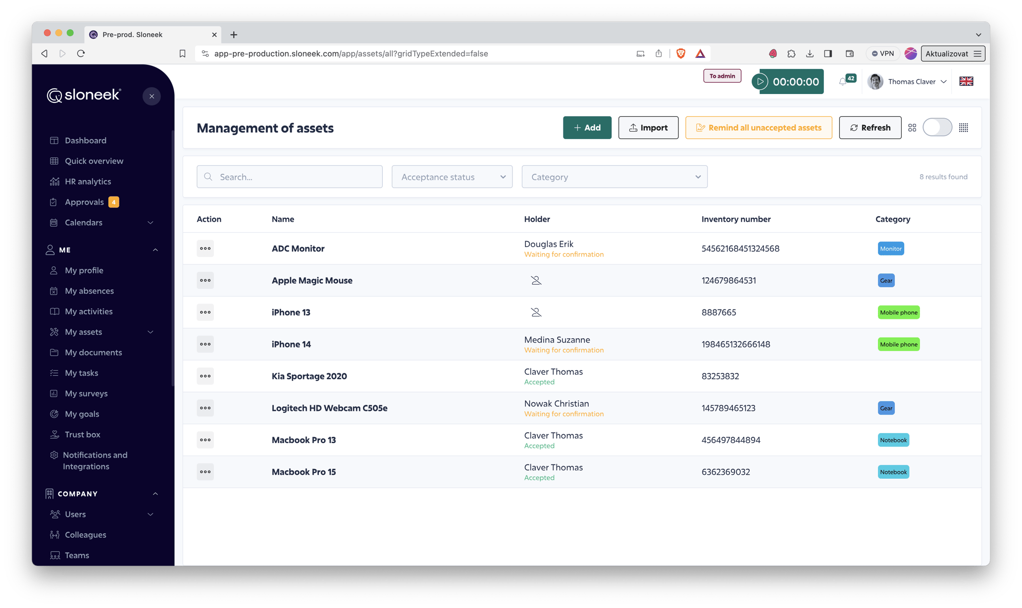 Importing assets - Sloneek®